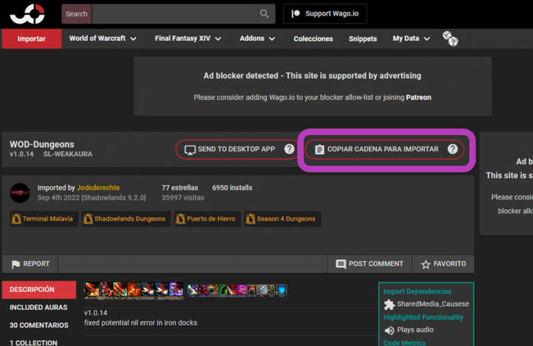 Weakauras y addons útiles para míticas - Titanes Mancos